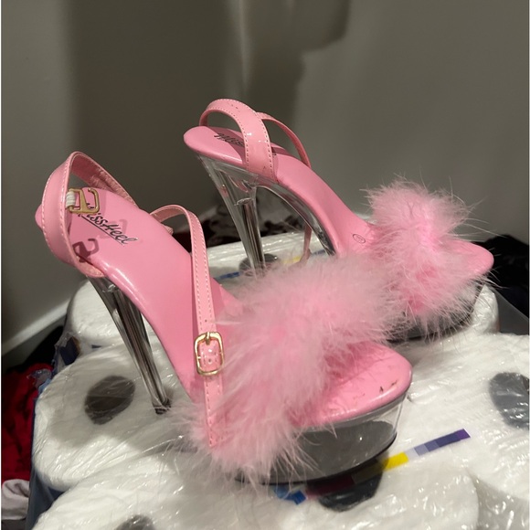 Shoes | Furry Pink Heels | Poshmark